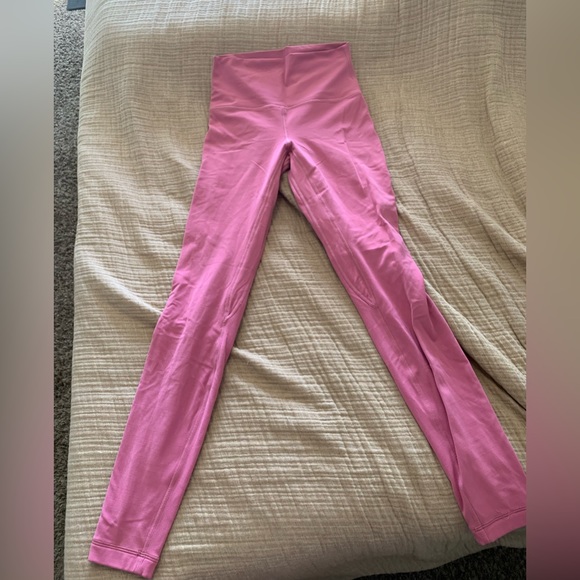 lululemon athletica | Pants & Jumpsuits | Lululemon Pink Thick Leggings ...